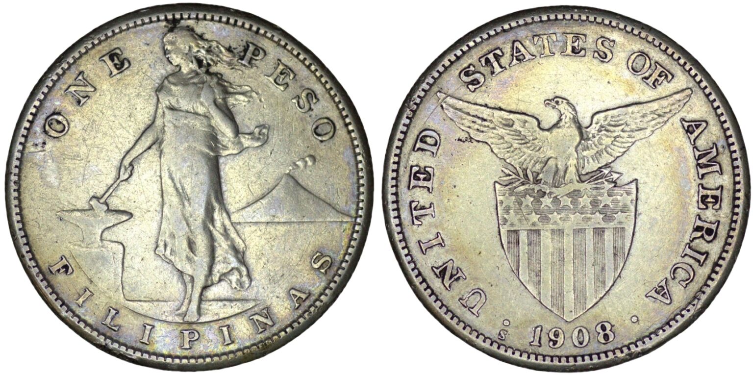 Philippines. Silver Peso. 1908 S - Pashiz Coins